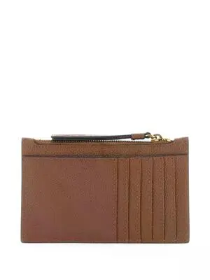 Borsalino Top-zip Card Holder - Brown