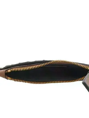 Borsalino Top-zip Card Holder - Brown