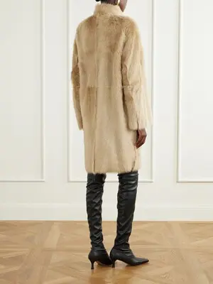 Nour Hammour Blaise Paneled Shearling Coat