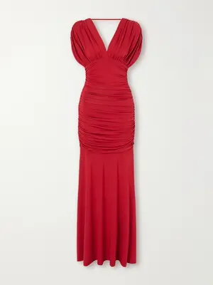Simkhai Norvelle Gathered Jersey Gown