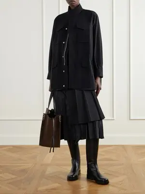 Sacai Crepe-trimmed Woven Shirt
