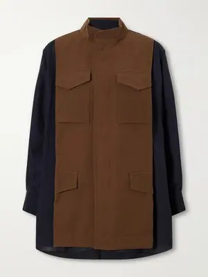 Sacai Crepe-trimmed Woven Shirt - Multi