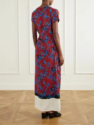 Proenza Schouler Anais Printed Stretch-cady Maxi Dress - Red