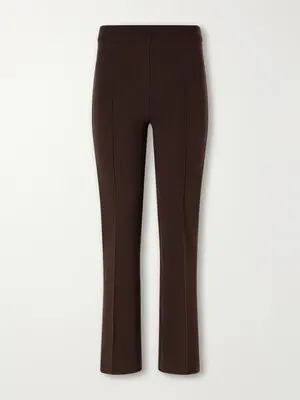 HIGH SPORT Geo Kick Cotton-blend Cropped Flared Pants - Brown