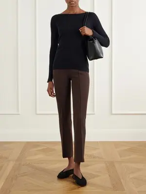 HIGH SPORT Geo Kick Cotton-blend Cropped Flared Pants