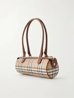 Burberry Barrel Mini Checked Coated-canvas Shoulder Bag