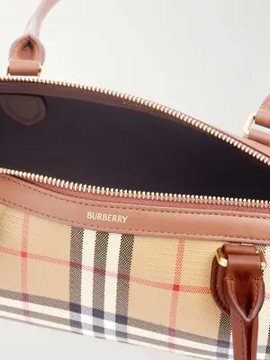 Burberry Barrel Mini Checked Coated-canvas Shoulder Bag