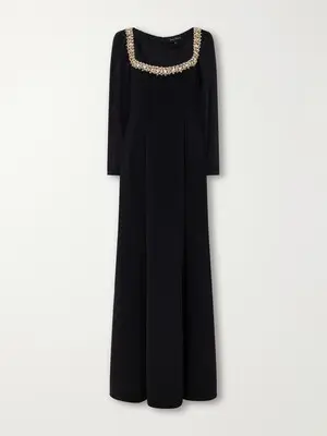 Jenny Packham Jamilia Crystal-embellished Crepe Gown