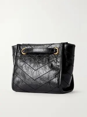Saint Laurent Niki Matelassé Suede Shoulder Bag