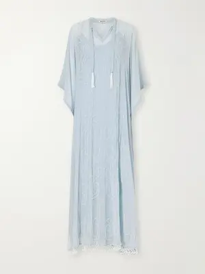 BODE Layered Bead-embellished Silk-georgette Maxi Dress