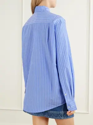 BODE Bluebell Striped Cotton-poplin Shirt
