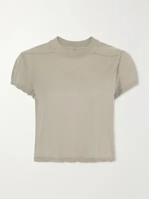 Rick Owens Cropped Cotton-jersey T-shirt - Neutrals
