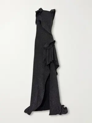 Maticevski Flashpoint Asymmetric Ruffled Lurex Gown