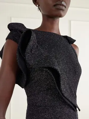 Maticevski Flashpoint Asymmetric Ruffled Lurex Gown
