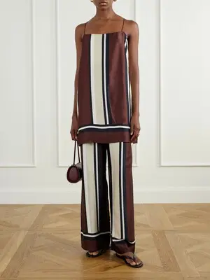 Faithfull The Brand Phylis Striped Satin Mini Dress