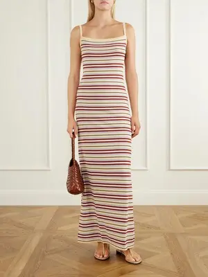 Faithfull The Brand Doris Knitted Striped Cotton-blend Maxi Dress - Multi