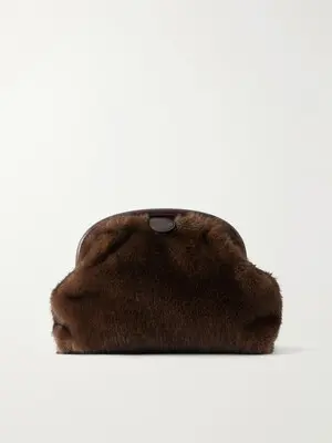 Stella McCartney Flabella Plush Clutch Bag - Brown