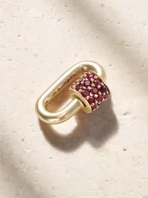 MARLA AARON Stoned Chubby Babylock 14-karat Gold Ruby Pendant - Red