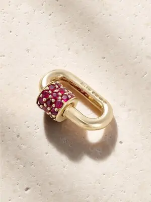 MARLA AARON Stoned Chubby Babylock 14-karat Gold Ruby Pendant