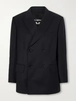 Junya Watanabe Pinstriped Wool-blend Double-breasted Blazer