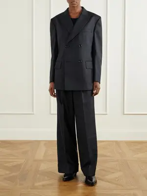 Junya Watanabe Pinstriped Wool-blend Double-breasted Blazer