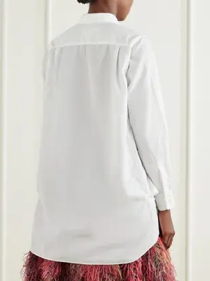 Comme Des Garçons Paneled Frayed Poplin Shirt