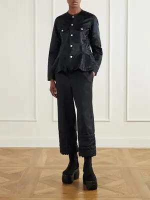 Comme Des Garçons Paneled Peplum Jacquard Jacket