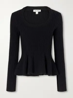 Alaïa Ribbed Wool-blend Sweater
