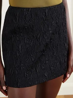 Balmain Floral-jacquard Cloque Mini Skirt