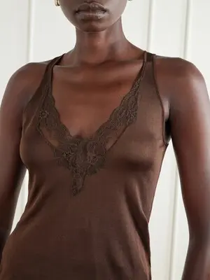Balmain Lace-trimmed Knitted Tank
