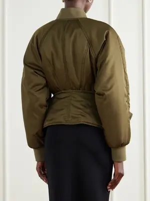 Balmain Paneled Cropped Satin Jacket