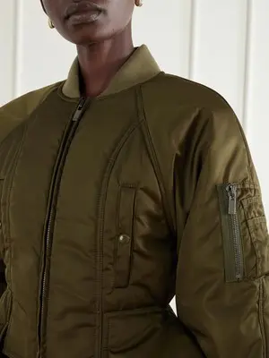 Balmain Paneled Cropped Satin Jacket