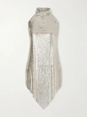 Stella McCartney Open-back Chainmail Halterneck Blouse - Silver
