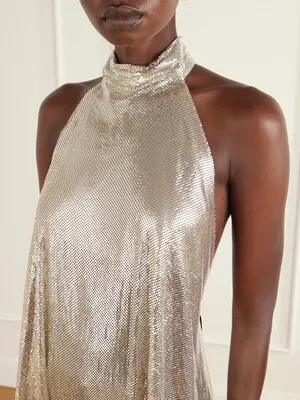 Stella McCartney Open-back Chainmail Halterneck Blouse