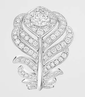 Boucheron White And Diamond Plume De Paon Ring