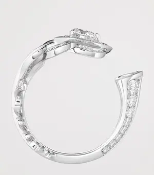 Boucheron White And Diamond Plume De Paon Ring