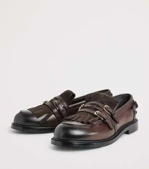 Sandro Leather Buckled Loafers