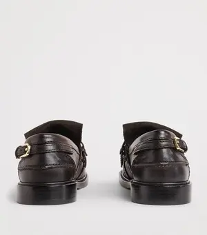 Sandro Leather Buckled Loafers