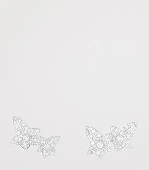 Boucheron White And Diamond Lierre De Paris Asymmetric Clip Earrings