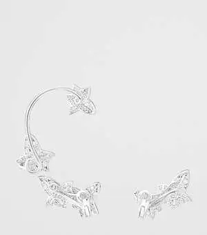 Boucheron White And Diamond Lierre De Paris Asymmetric Clip Earrings