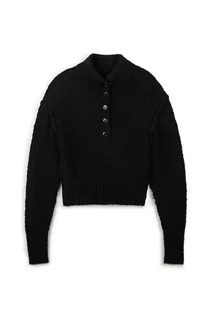 Free People Tucked Henley Pullover At - Washed Black Combo