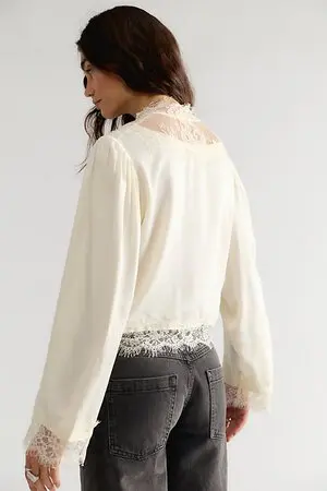 Free People Heirloom Blouse At - Ivory