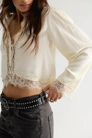 Free People Heirloom Blouse At - Ivory