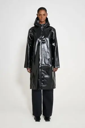 Stutterheim Stockholm Long Opal Raincoat - Black