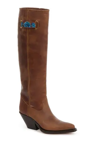 Chloé Floral-embellished Leather Boots