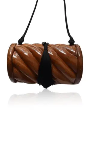 LUCIA ZOLEA Timmy Woods Ribbed Tasseled Purse