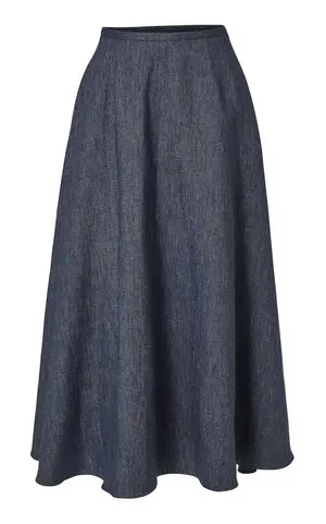CAROLINA HERRERA Half-circle Linen-cashmere Blend Skirt