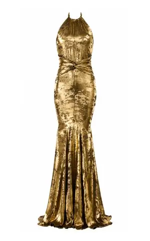 THE NEW ARRIVALS ILKYAZ OZEL Nemrut Lame Maxi Dress - Gold