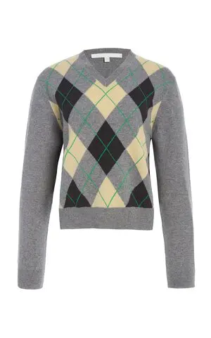 RÙADH The Academy Argyle Cashmere Sweater - Grey