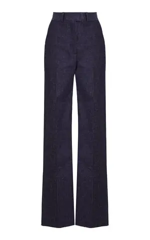 Martin Grant Cotton-blend Wide-leg Pants - Navy